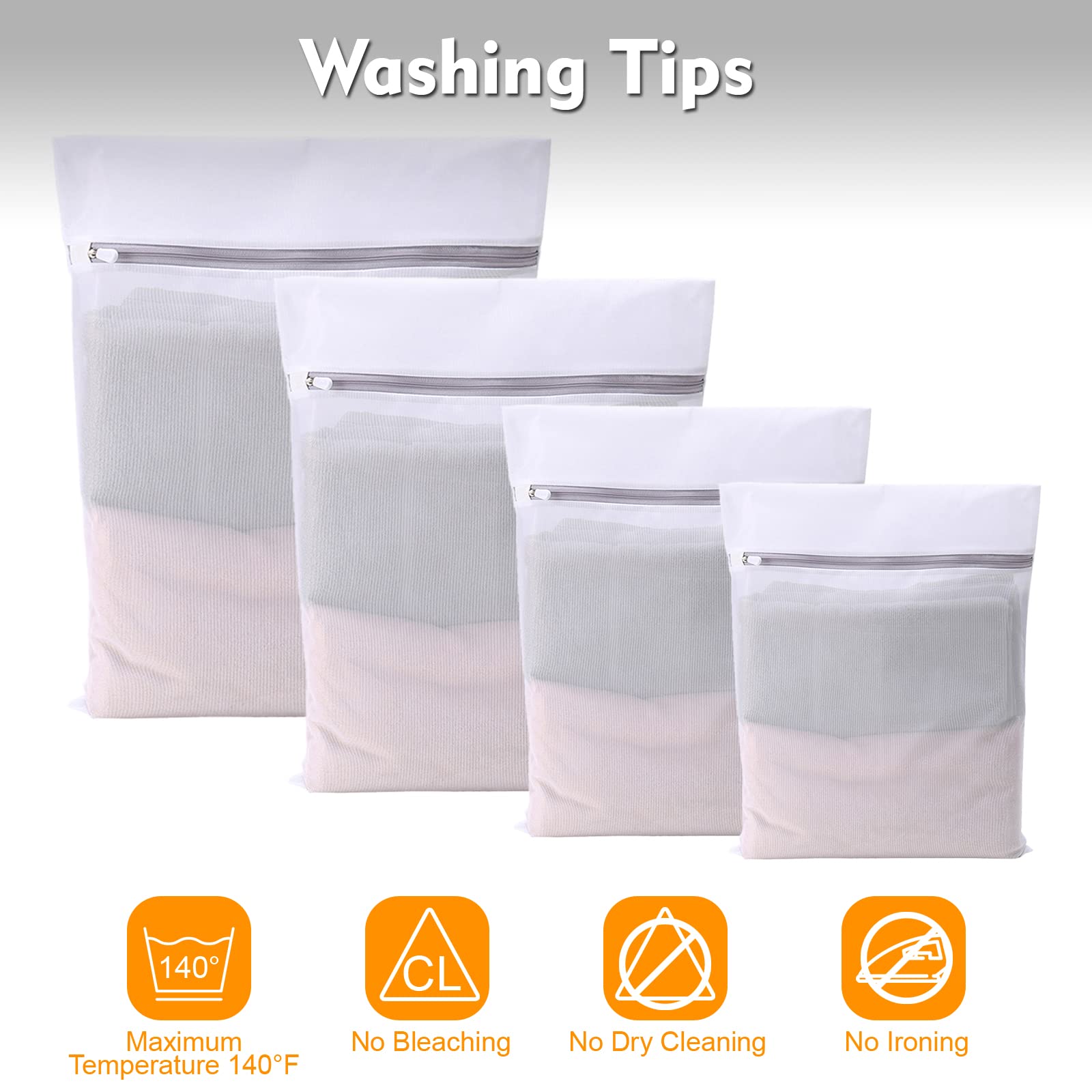 NAOKBOEE 5 Packs Mesh Laundry Bags for Delicates, Washing Machine Wash Bags, for Lingerie, Bra, Socks, Underwear, Baby Clothes, Travel Storage(2 Large, 2 Medium, 1 Small)