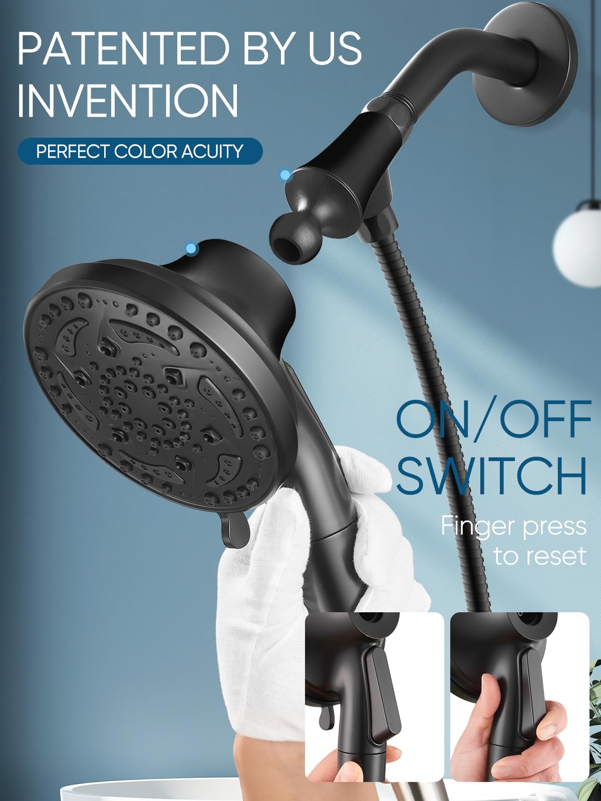 Cobbe Mattle Black Shower Faucet Set with Valve, Shower Valve with 7-Spray Filtered Black Shower Head with Handle Set, Shower System with Rain Shower and Handled, Trim Kit(Valve Included)