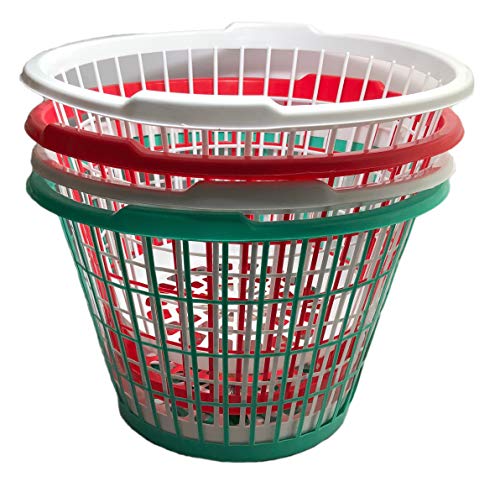 United Solution Set of 4 Assorted Colors Leightweight Plastic One Bushel Capacity Laundry Baskets