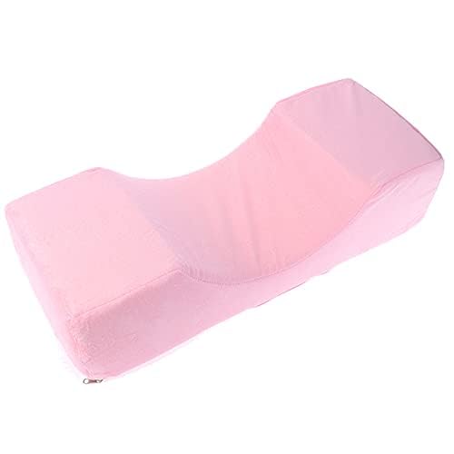 Grafted Eyelash Extension Pillow Neck Support Eyelash Pillow Soft Memory Foam U Shape Lash Pillow Makeup Salon with Pocket (Pink)