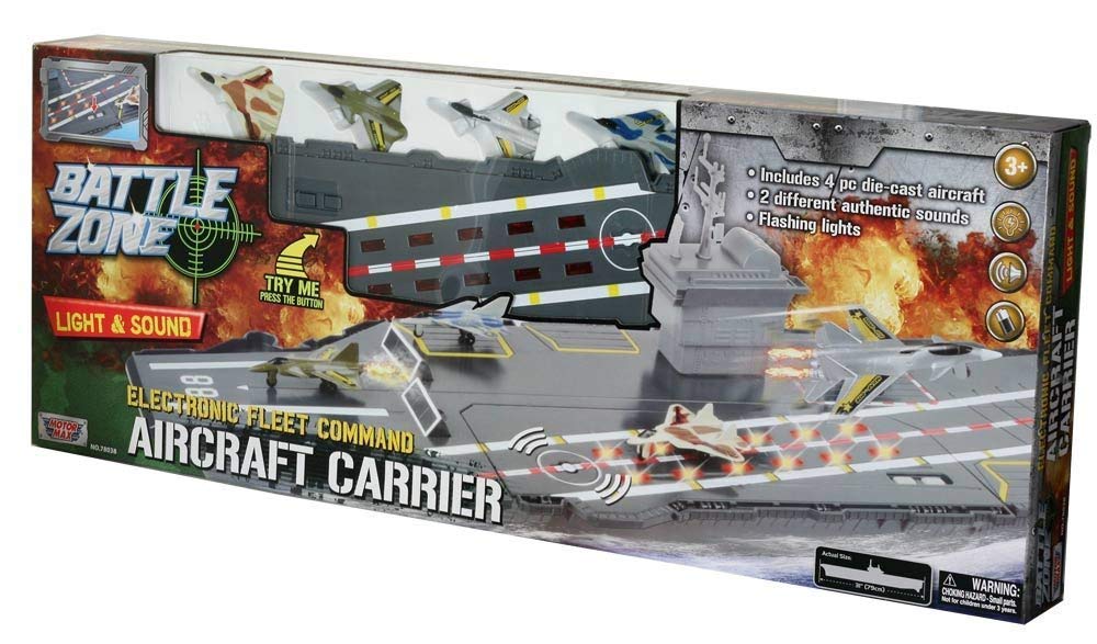 Fleet Command Aircraft Carrier 31" (Lights and Sound) + 4 Die Cast Feighter Jets