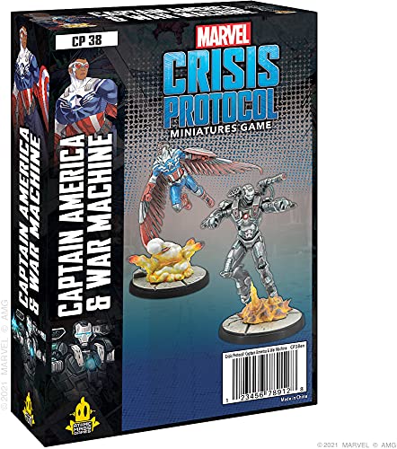 Marvel Crisis Protocol Captain America and War Machine CHARACTER PACK | Miniatures Battle Game | Strategy Game for Adults | Ages 14+ | 2 Players | Avg. Playtime 90 Mins | Made by Atomic Mass Games