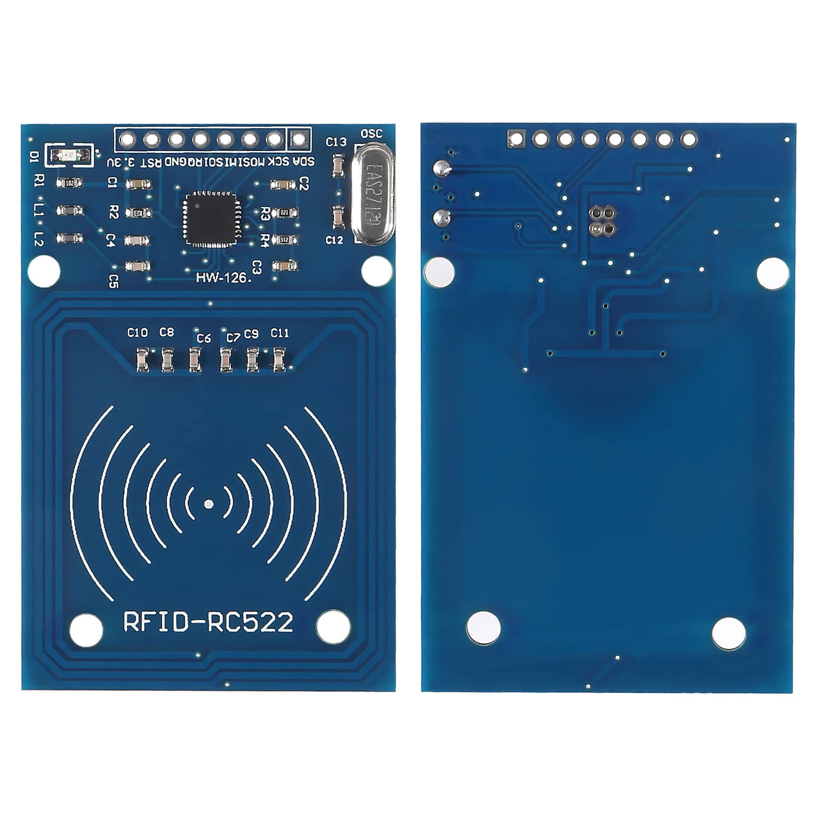 Diitao 5PCS RFID Kit Mifare RC522 Reader Module RF IC Card Sensor Module with S50 White Card+Key Ring