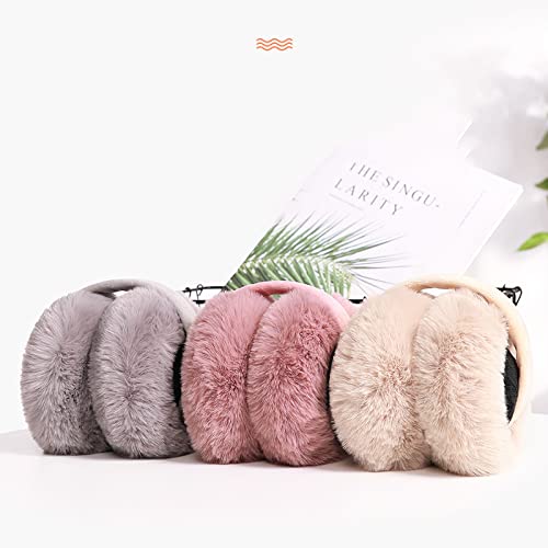 Avilego Winter Fleece Furry Ear Warmers Earmuffs Foldable Earmuffs for Cold Weather