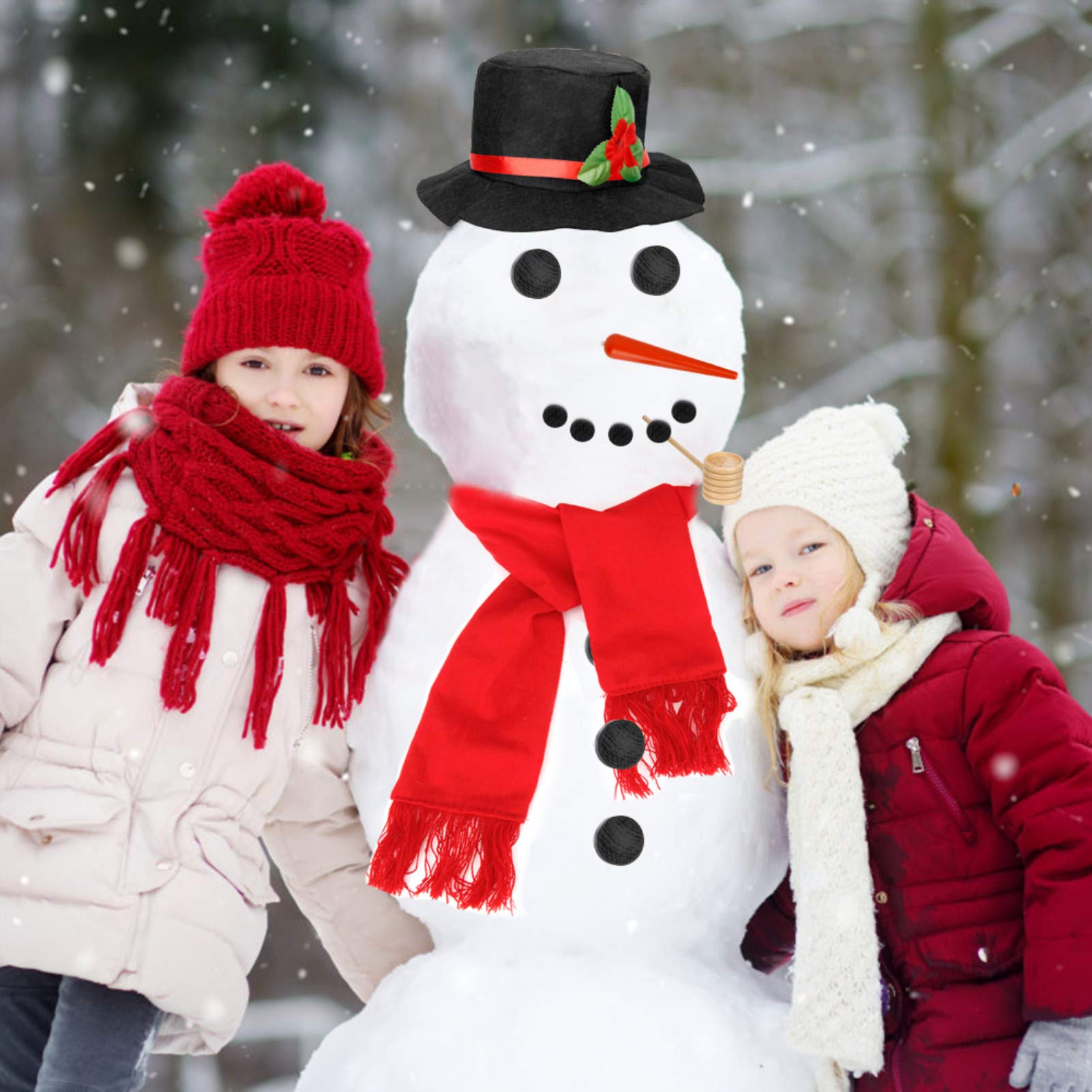 Colovis 16Pcs Snowman Decorating Kit, Snowman Making Kit Snow Toys for Winter Outdoor Party Christmas Holiday Decoration(1 Pack)
