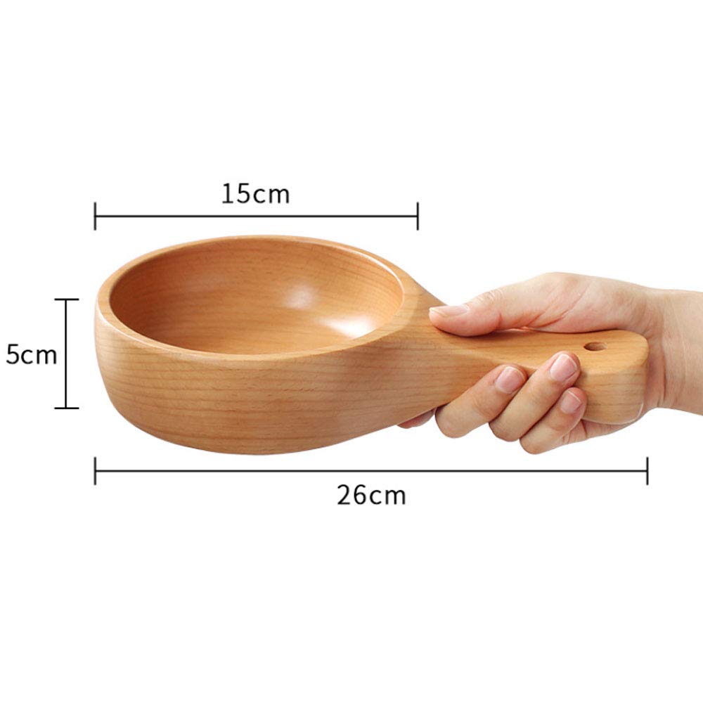 Beilay Handle bowl 26x15x5cm Wooden Bowl Bamboo Bowls Versatile Usage Great For Salad Soup Cereal Fruits Nuts Food Side Dishes - Decorative Modern Serving Bowls