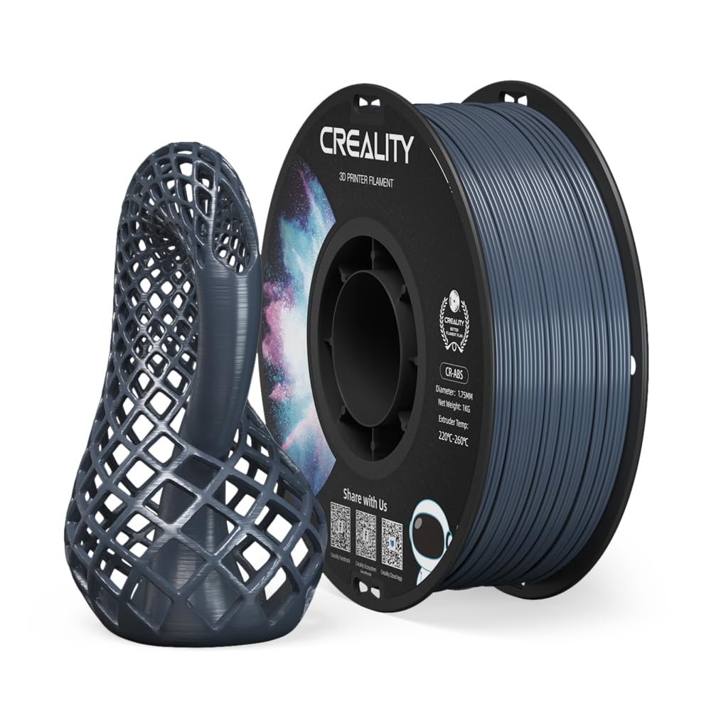 Creality ABS Filament 1.75, 3D Printer Filament, Excellent Resistance, Odorless Non-Toxic, Stability, Tough, 1kg(2.2lbs) Printing Filament 1.75mm for 3D Printer (Gray)