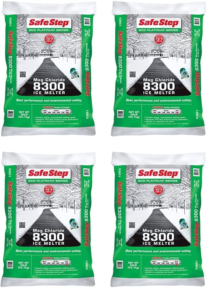 Compass Minerals Safe Step Eco Platinum 8300 Magnesium Chloride Granule Ice Melt 50 lb. (4)