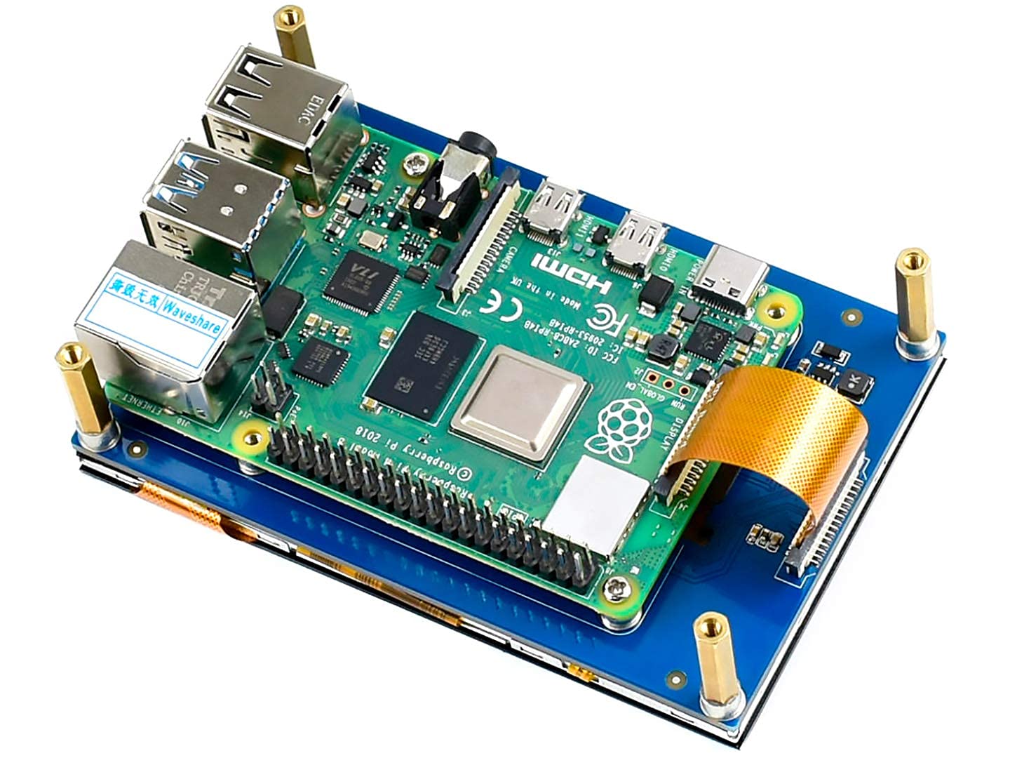 Bicool 4.3inch DSI Capacitive LCD for Raspberry Pi 4B/3B+/3A+/3B/2B/B+/A+/Compute Module 3+/3,Toughened Glass DSI Interface I2C Touch Display 800x 480,Support Raspbian/Ubuntu/Kali /WIN10 IoT/Retropie