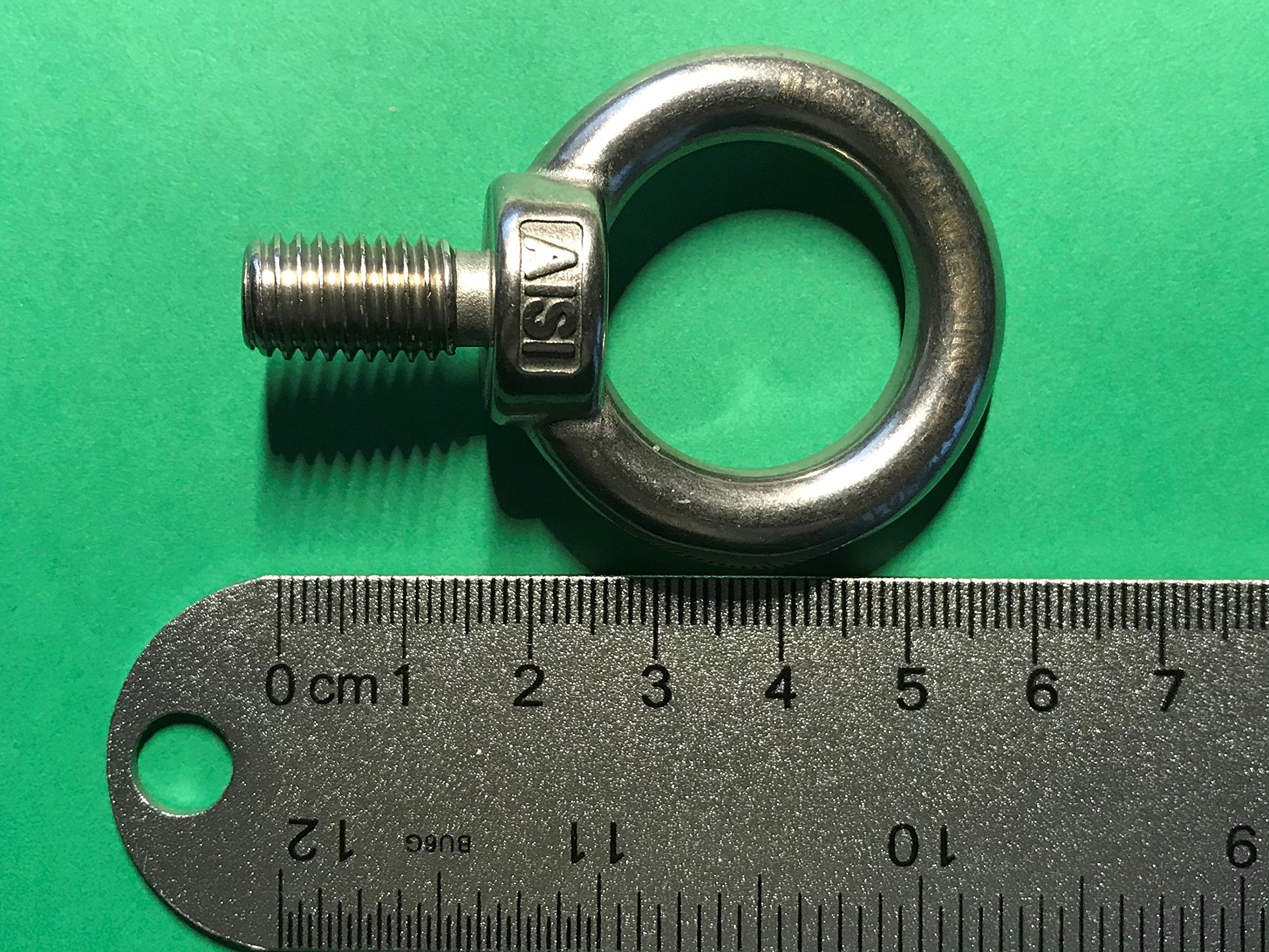 US STAINLESS 2 Pieces Stainless Steel 316 Lifting Eye Bolt 10mm M10 Marine Grade Pitch of 1.5