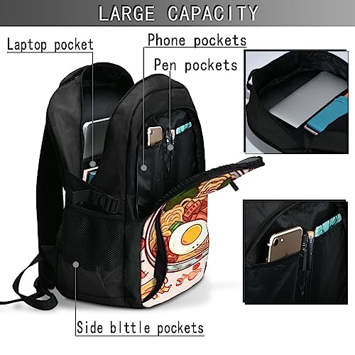 BAFAFA Delicious Sweet Ramen Printed Backpack Laptop Bookbag With USB Charger Daypack For Travel Business