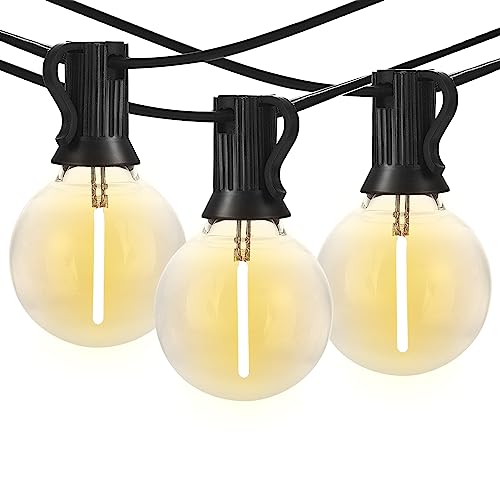 Banord 50FT G40 Globe String Lights, 2700K Waterproof Outdoor Lights with 26 Dimmable Plastic Bulbs, Shatterproof Patio Lights String, Porch Lights, Cafe Lights, Backyard Lights, E12 Screw Base