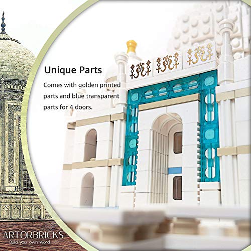 ArtorBricks Architectural Taj Mahal Large Collection Building Set Model Kit and Gift for Kids and Adults, Compatible with Lego (1503 Pieces)