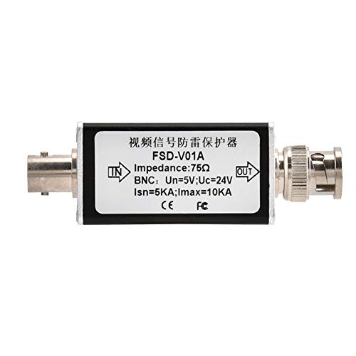 BNC Surge Protector, Video Signal Lightning Protector for CCTV Video Analog Camera Thunder Lightning Arrester Protection Device 24V