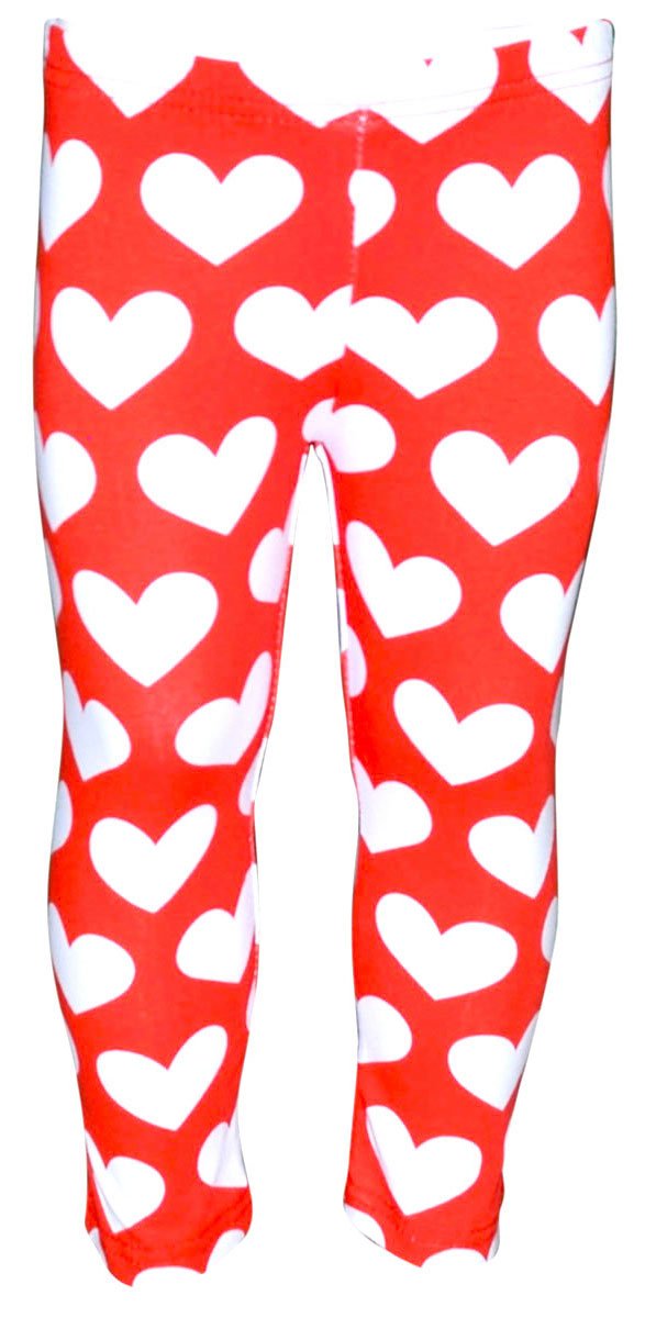 Unique Baby Girls Valentines Day Toddler Double Hearts Legging Set Outfit (4 Years, Red)
