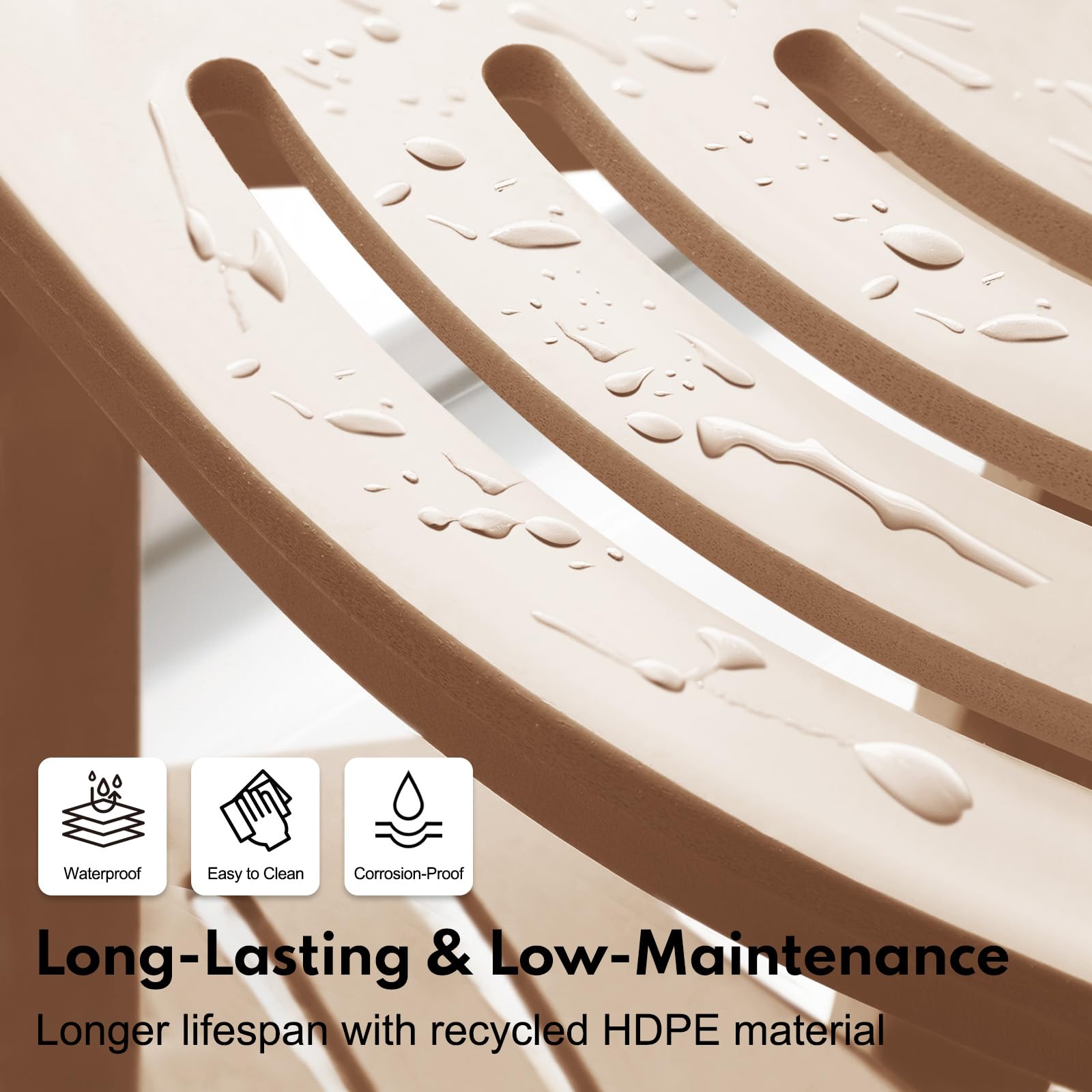 Corner Shower Stool for Inside Shower, HDPE Shower Stool for Shaving Legs, Waterproof Shower Bench with 2-Tier Storage, Small Shower Stool for Bathroom, Living Room, Bedroom , Non-Slip Feet, White