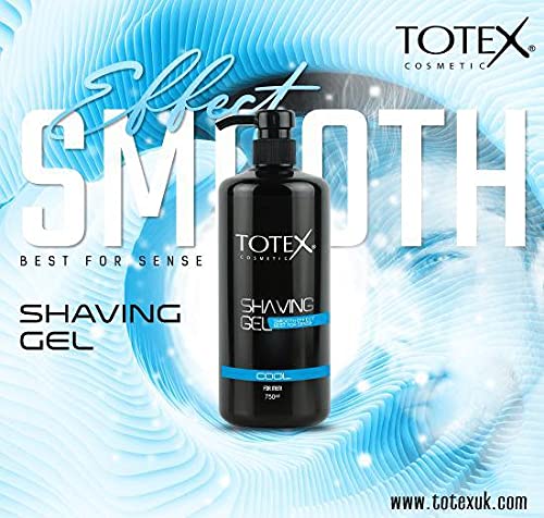 Totex Cool Shaving Shave Gel Professional Formula Sensitive Smooth Effect Best For Sense With Pump Easy Economical Use For Men & Women 750 ml