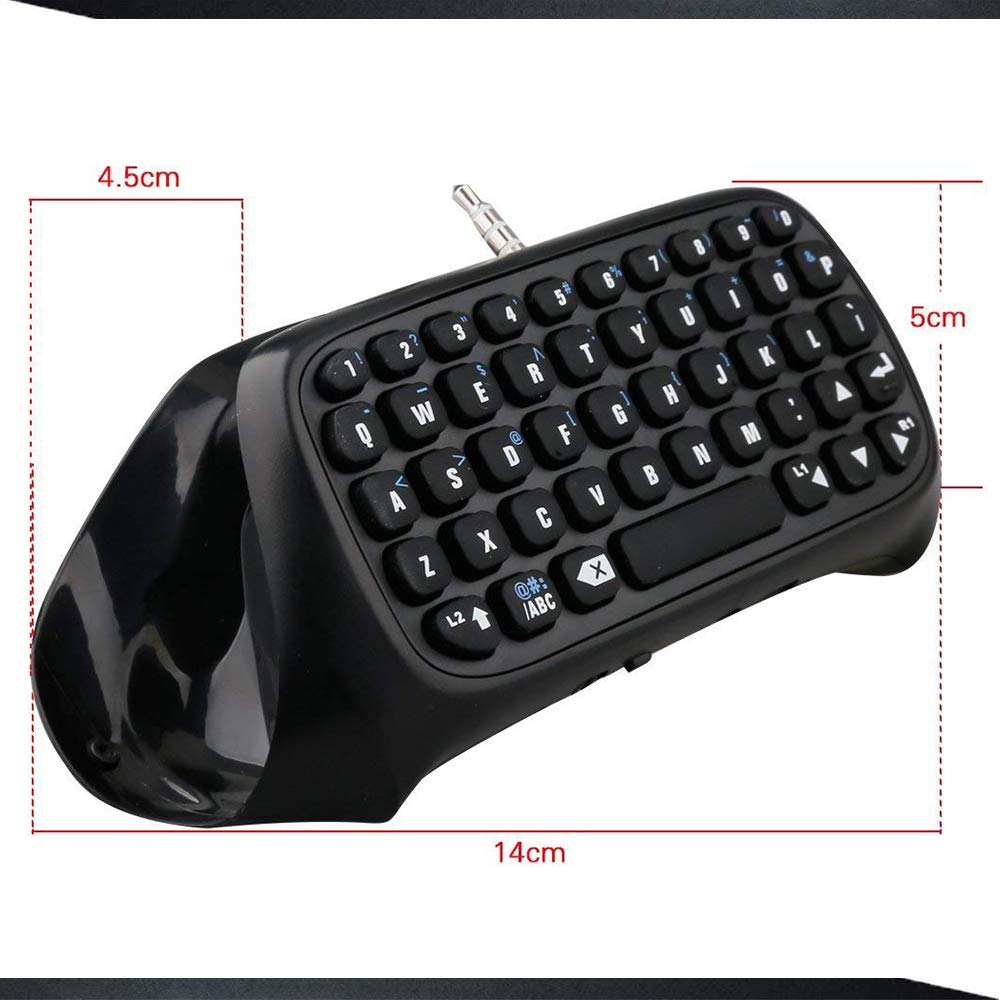 JIMAT Wireless Keypad Compatible for PS4 Keyboard PlayStation Slim Pro Controller ChatPad Input Text Search Chat | Built-in Speaker 3.5mm Jack