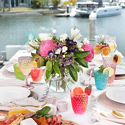 BELLAFORTE Laguna Beach Wine Glass Pink + Short Tumbler Pink Shatterproof Tritan Drinking Glasses, Dishwasher Safe, BPA Free