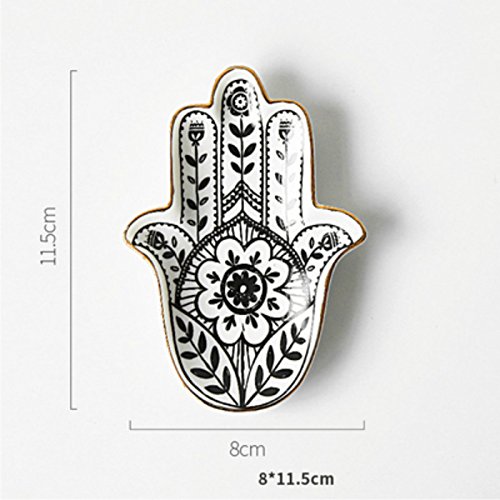 Saideke Home Trinket Dish Hand Small Jewelry Tray Ring Dish Holder Decorative Plate Hamsa Hand