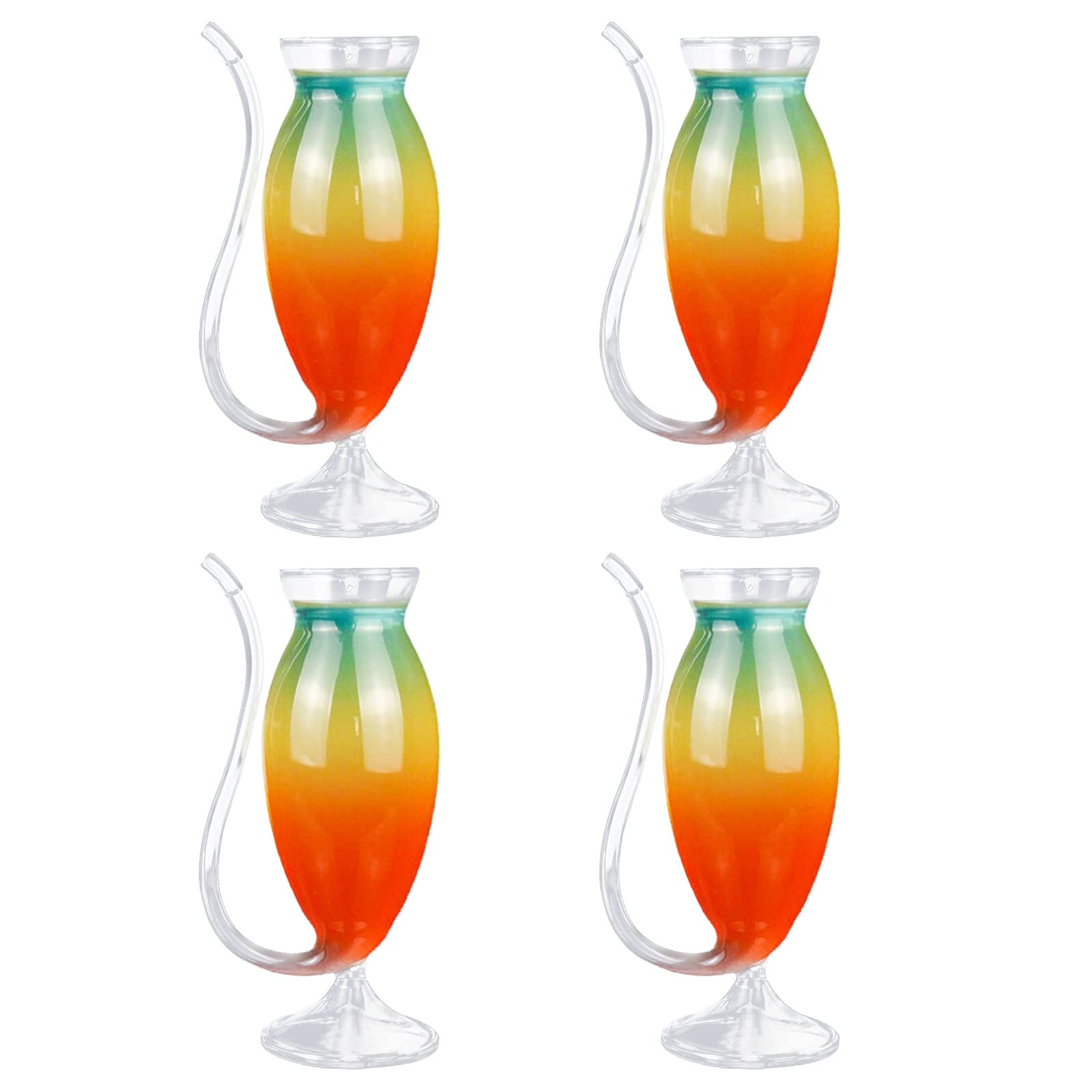 belupai Wine Glass,Set of 4 Creative Vampire Glass,Cocktail Glass with Drinking Tube Straw,Juice Cup Clear Glass Wine Decanter Cups Mugs for Wine Champagne Juice Whiskey