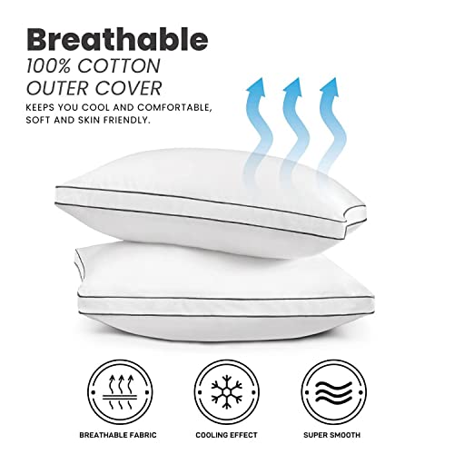 Cooling Pillow For Sleeping, Bed Pillows Standard Size Set of 2 for Sleeping, Pillow for Back, Stomach Sleeper Pillow, Pillows for Queen Bed, Back Pillow, Side Sleeper Pillow, Soft Pillow