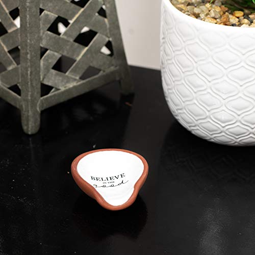 Believe In The Good Glossy Brown 2 x 3 Terra Cotta Decorative Countertop Spoon Rest