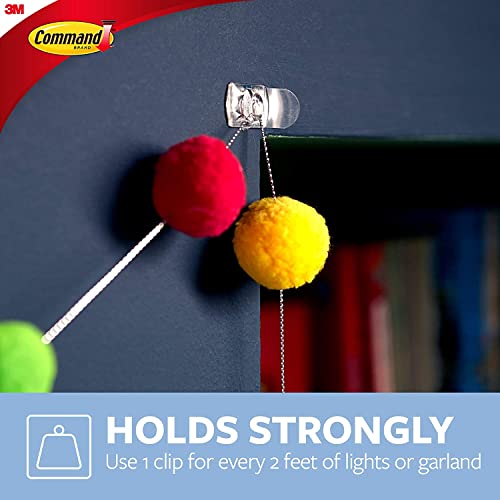 Command Clear Hooks Small - 80 Indoor Mini Plastic String Light Clips for Wall, Christmas, Cable, Wire and Hanging with 96 Adhesive Strips and Wholesalehome Hook Torpedo Level