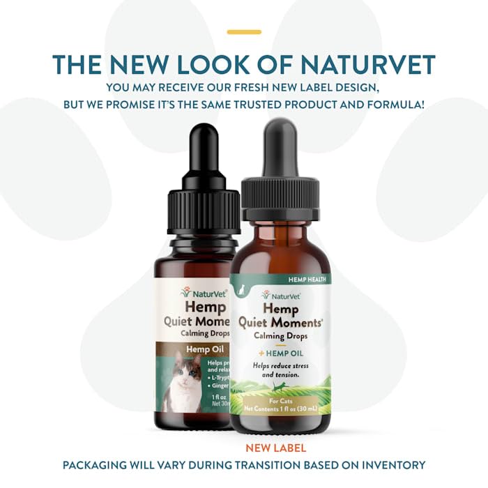 NaturVet Hemp Quiet Moments Calming Drops for Cat, 1oz