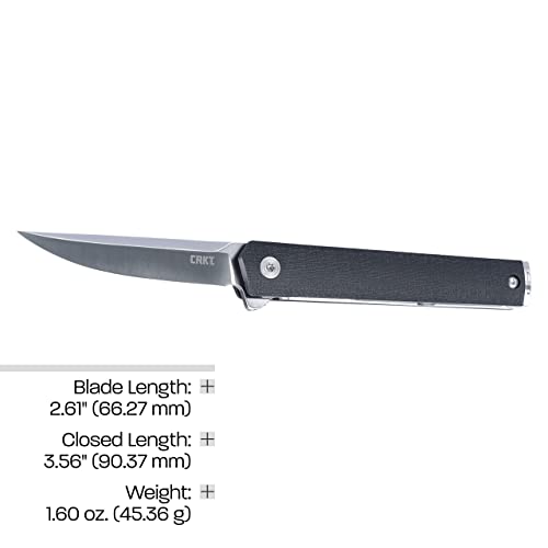 CRKT CEO Folding Pocket Knife: Folder with Liner Lock, Drop Point Satin Blade, Reinforced Nylon Handle with Pocket Clip 7095KX
