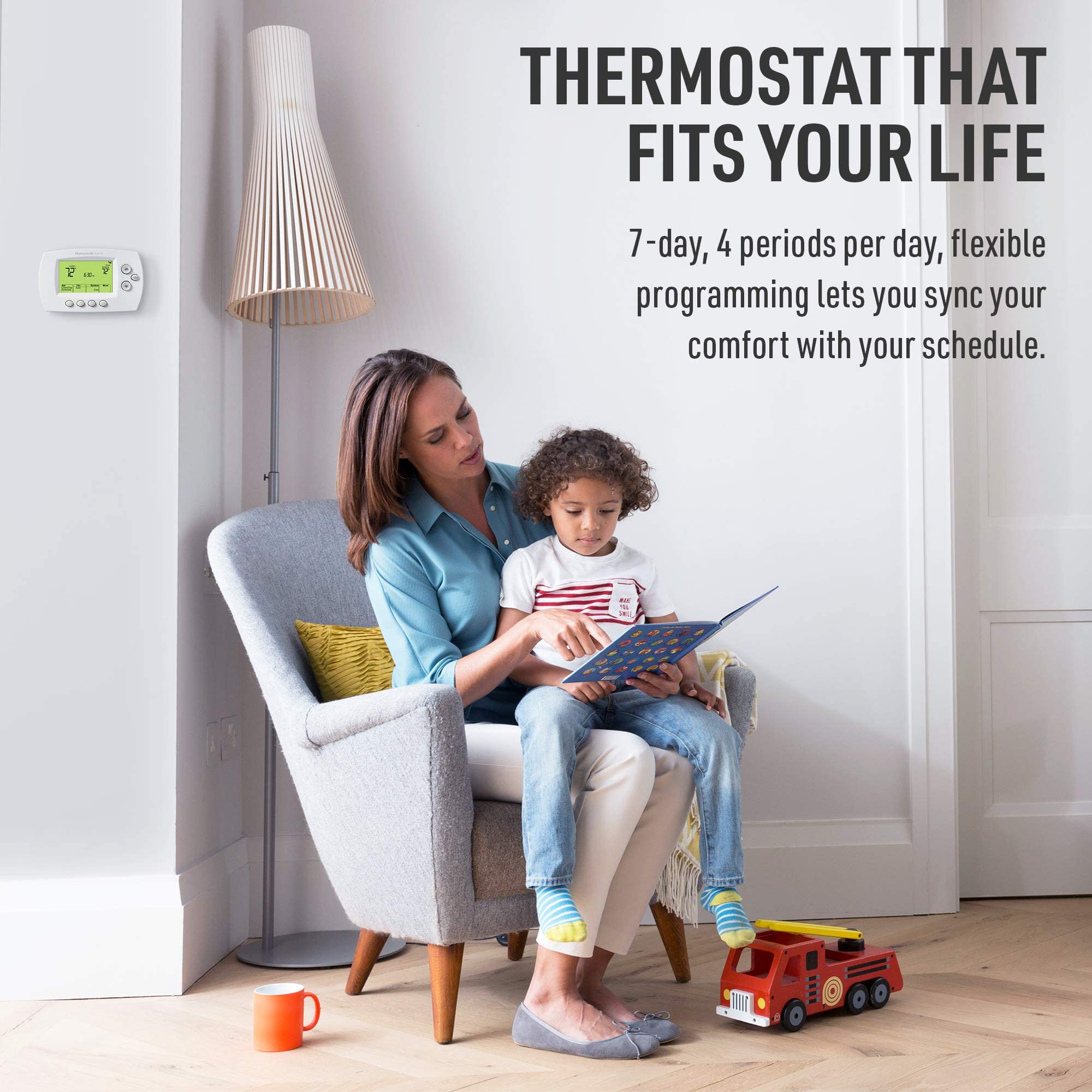 Honeywell Home RTH6580WF Wi-Fi Programmable Thermostat + RPLS730B Programmable Light Switch
