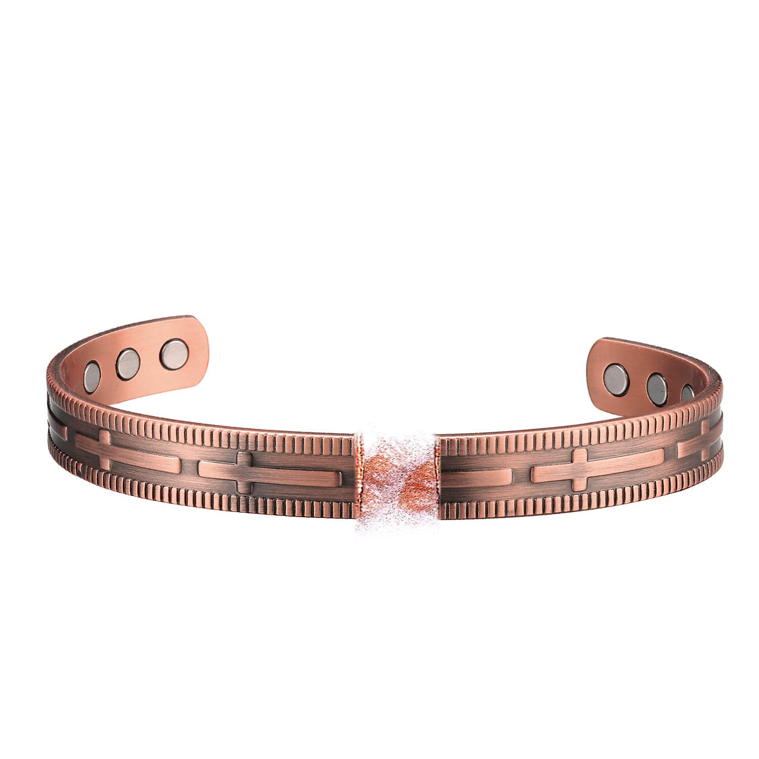 BioMag Cross Copper Magnetic Bracelet for Men and Women Style Thanksgiving Day Christmas Gift (copper+1Ring)