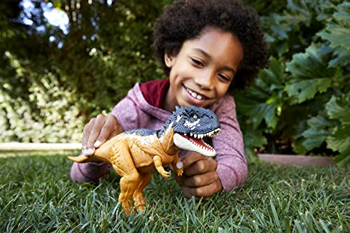 Mattel Jurassic World Dominion Roar Strikers Dinosaur Action Figure with Roaring Sound & Attack Action, Skorpiovenator Dino Toy Includes Digital Play