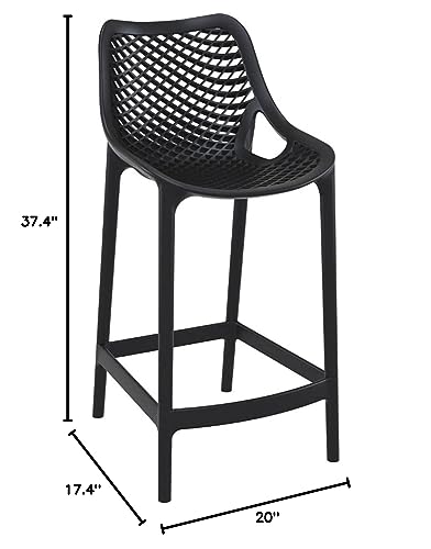 Compamia Air Patio Counter Stool in Black (Set of 2)