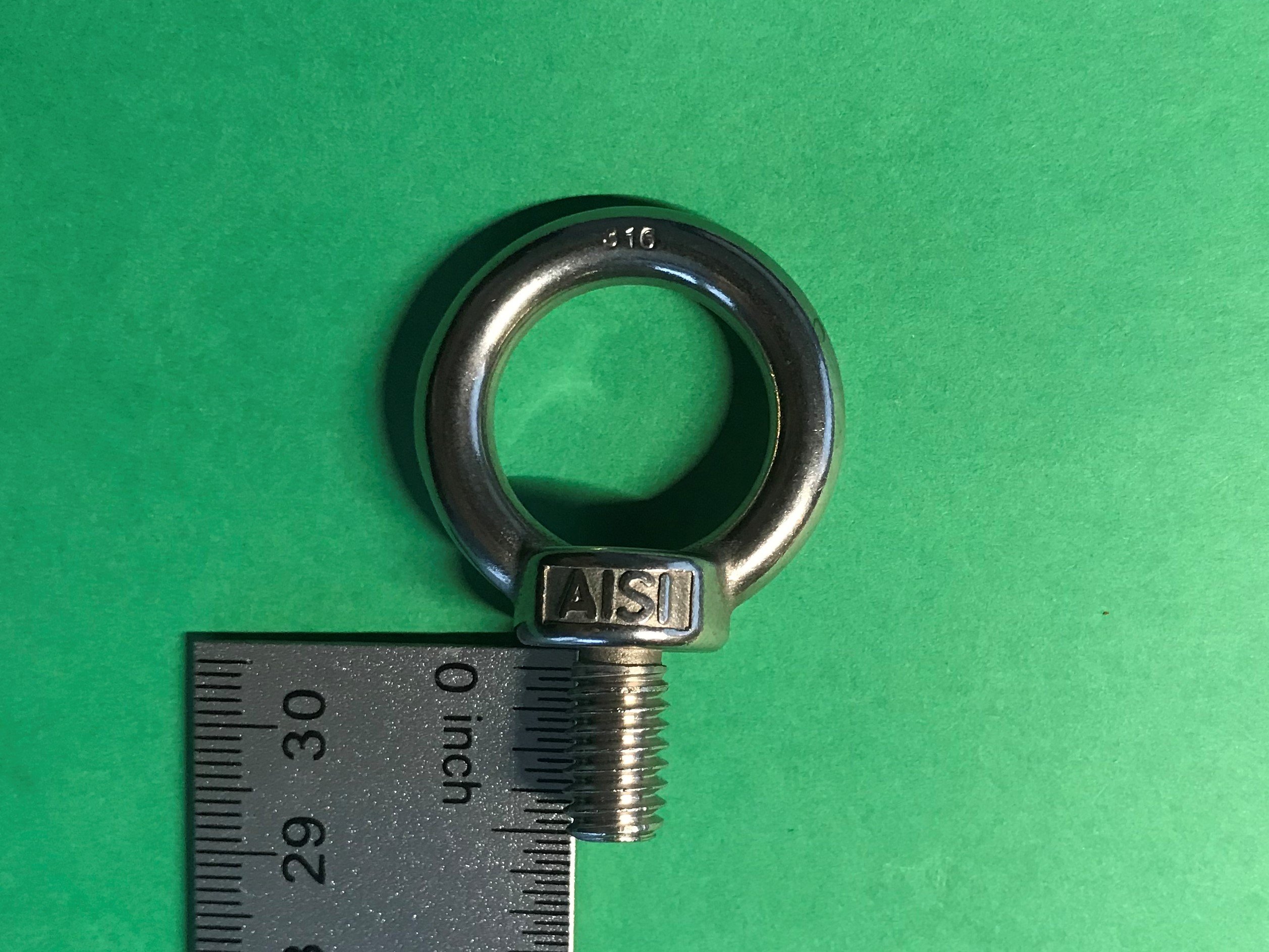 US STAINLESS 4 Pieces Stainless Steel 316 5/16" Lifting Eye Bolt 5/16" UNC Marine Grade Pitch of 18