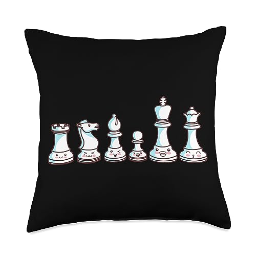 Chess Gifts & Accessories Smiling Pieces Player Club Chessboard Chess Throw Pillow, 18x18, Multicolor