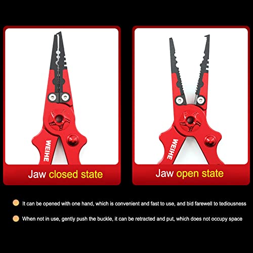 Awakingdemi Portable Fishing Line Cutter Multi Tools Multifunctional Fishing Line Clamp Tool Aluminum Alloy with Buckle Rope