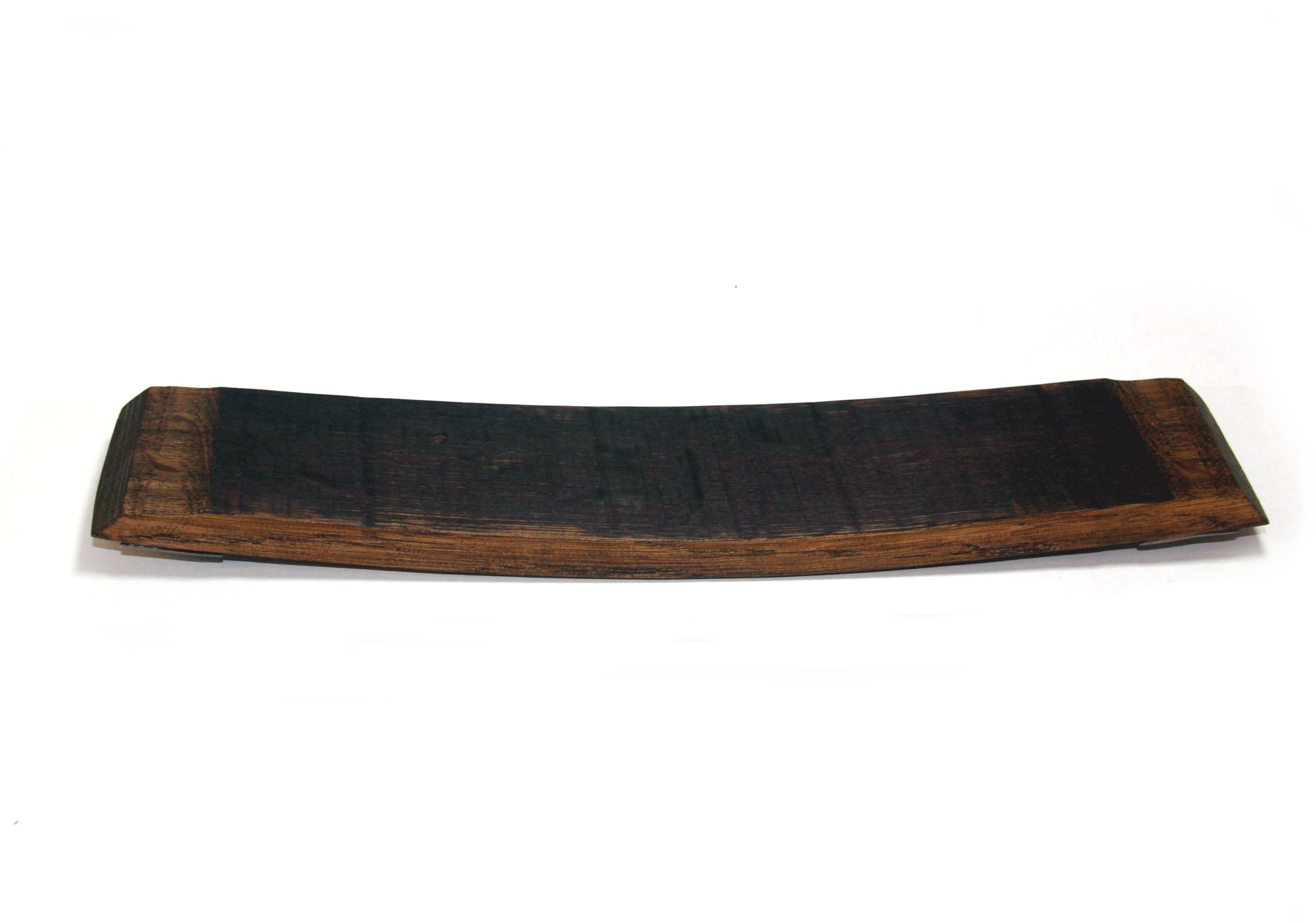 Barrel-Art Barrel Stave Premium 4 Glencarin Glass Whiskey Flight Serving Tray No Glasses Included, Dark Walnut