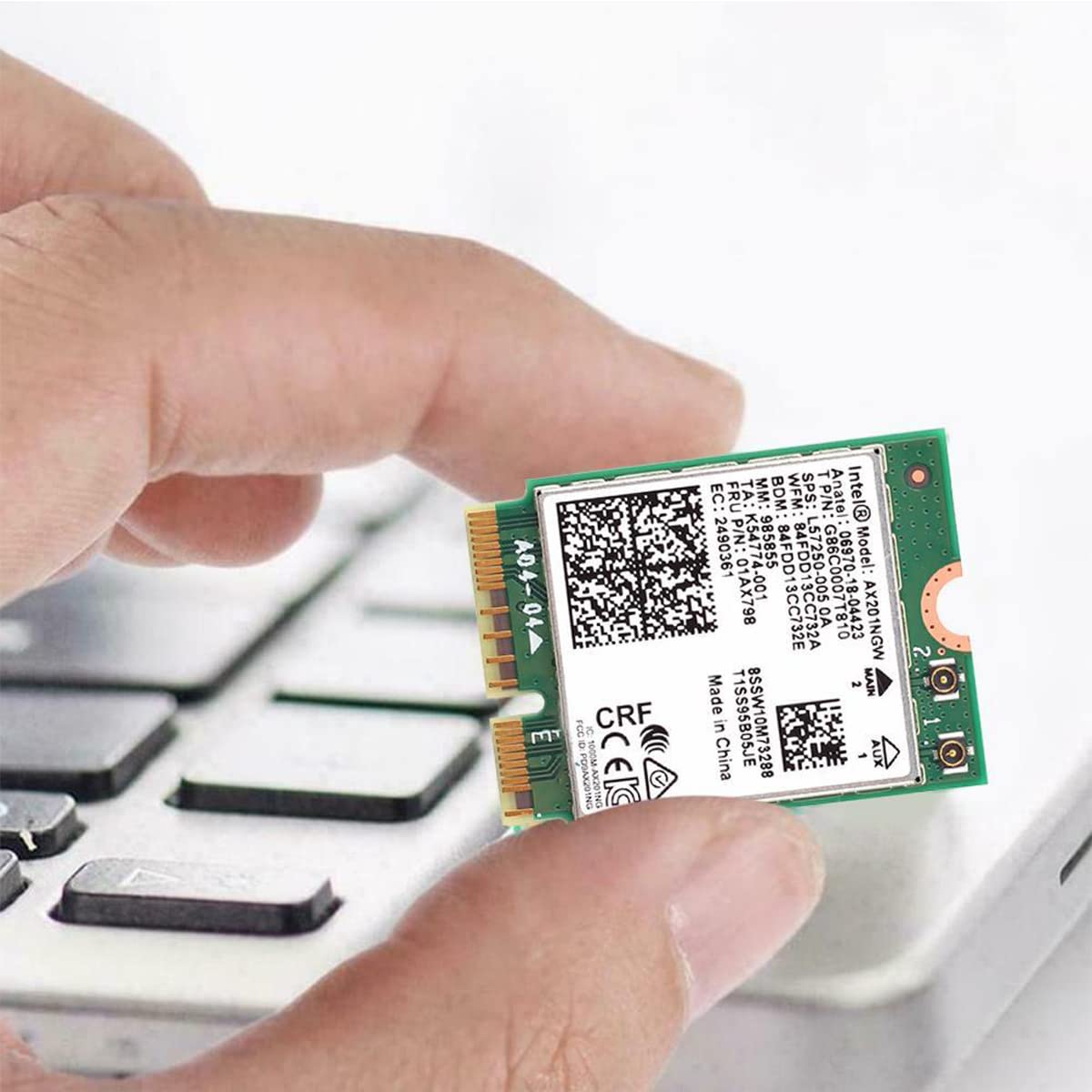 AX201NGW WiFi Card,WiFi 6E M.2 Laptop 2.4Gbps 802.11ax Wireless Intel AX201 Wireless Card 11AX WiFi Adapter with Bluetooth 5.3 MU-MIMO for Windows 10, 64-bit, Google Chrome OS, Linux(64bit)
