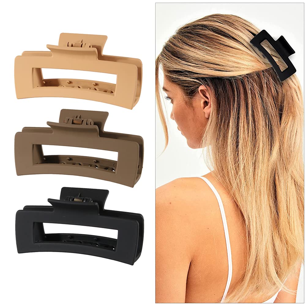 Ceetug Hair Claw Clips 6 PCS Large 4.3 Inch Non Slip Claw Clips for Long Thick Hair