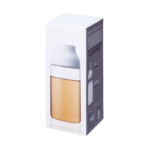 Kinto 22971 Capsule Water Carafe, Pitcher, Cold Water Bottle, 33.8 fl oz (1 L), White