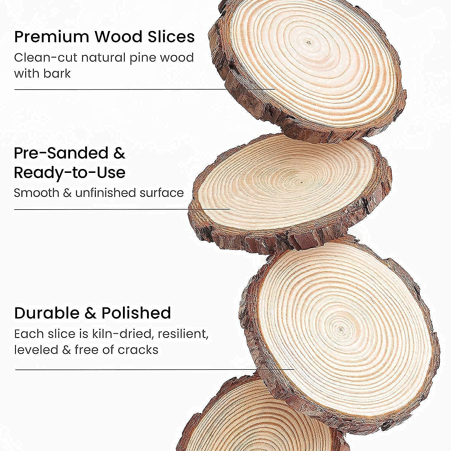 Arteza Wood Slices Bundle, Painting Art Supplies for Artist, Hobby Painters & Beginners