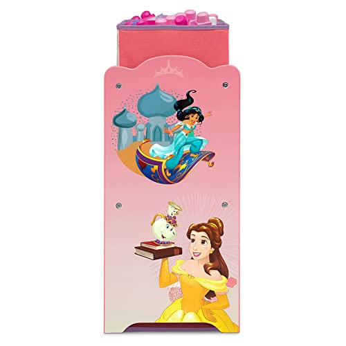 Delta Children Chair Desk with Storage Bin + Design and Store 6 Bin Toy Storage Organizer, Disney Princess (Bundle)