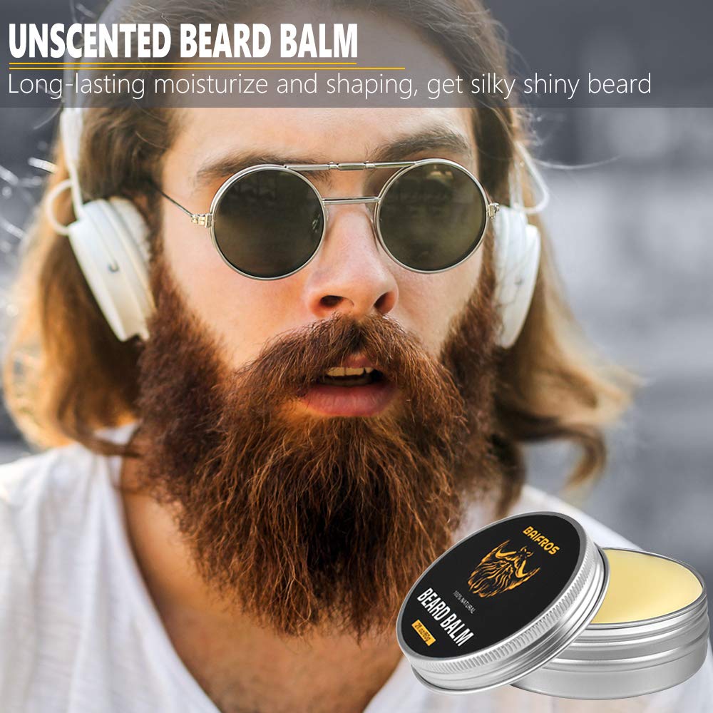 BAIFROS Beard Grooming Kit for Men & Care W/Beard Wash/Shampoo,Unscented Beard Growth Oil