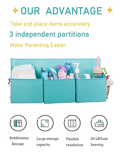 Ruyahort Durable Baby Organizer Sturdy and – Hanging Diaper Caddy Organizer –Diaper Stacker for Changing Table, Crib, Playard or Wall-GREEN…