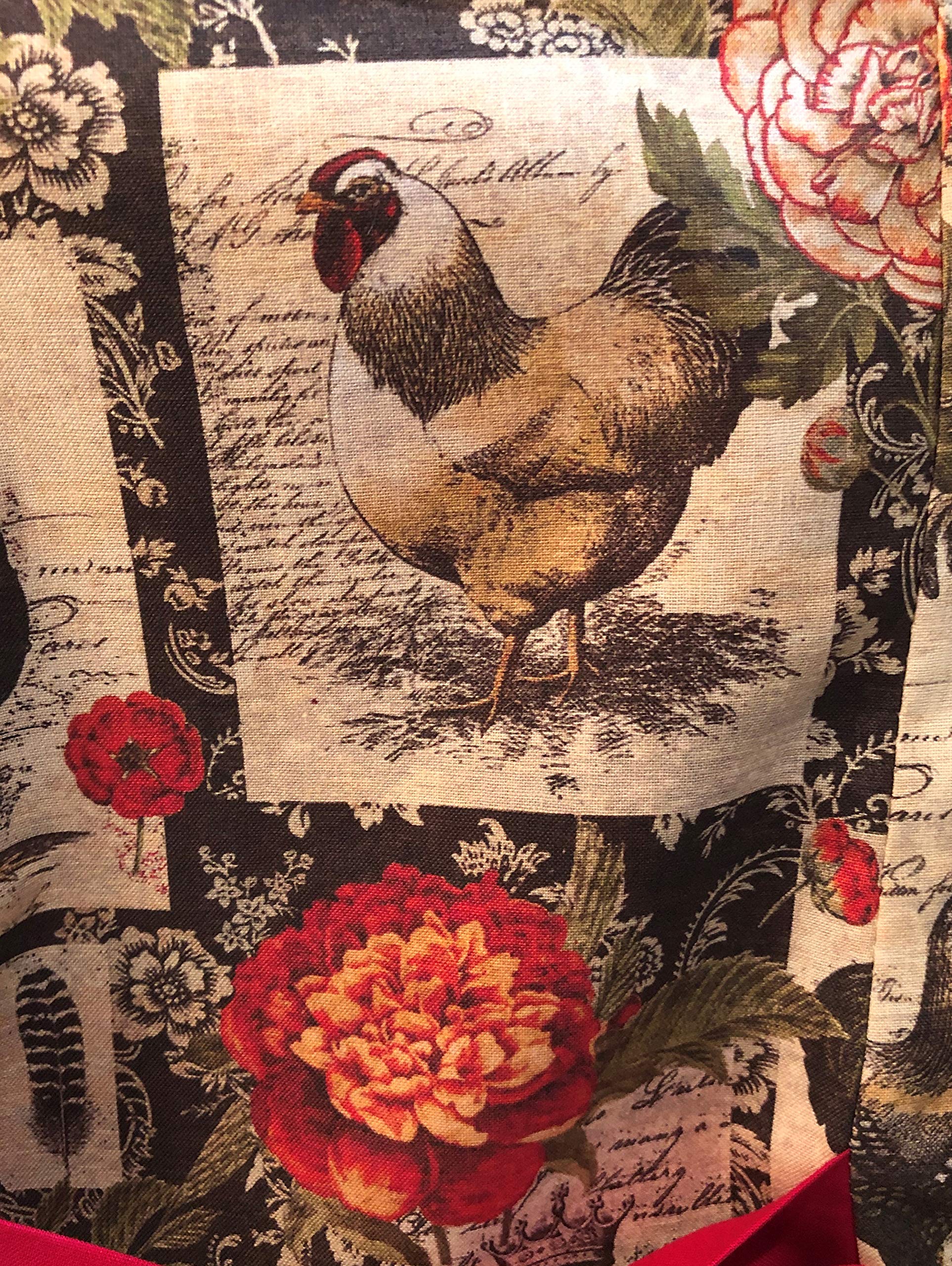 Blender Cover for Ninja-Reversible blender cover. Kitchen design: Rooster/Flowers/Ribbons to make your own adjustable bow.