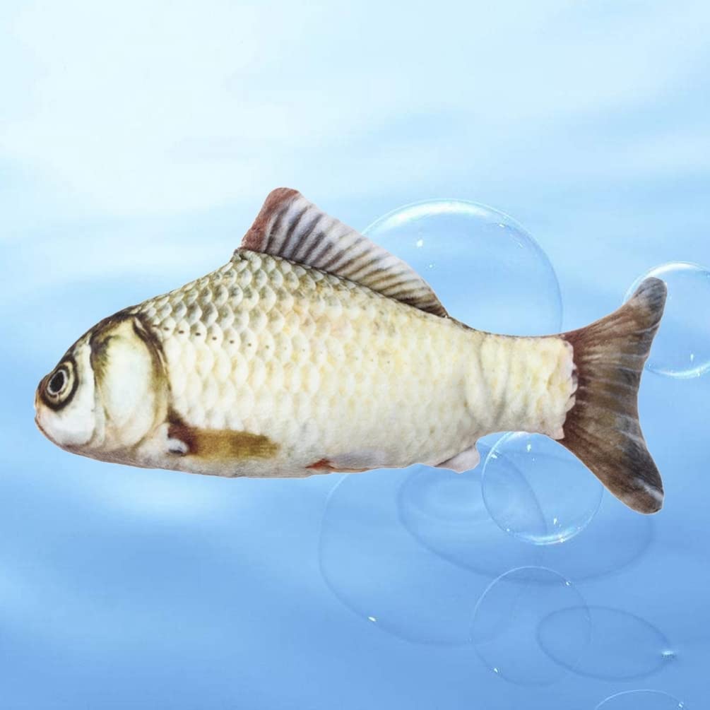 Toyvian Plush Fish Soft Fish Toy for Cat, Mini Fish Pillow Cat Stuffed Fish Carp Plush Pillow 3D Soft Fish, Mini Realistic Fish Pillow Simulation Fish Plush Toy Pet Toy