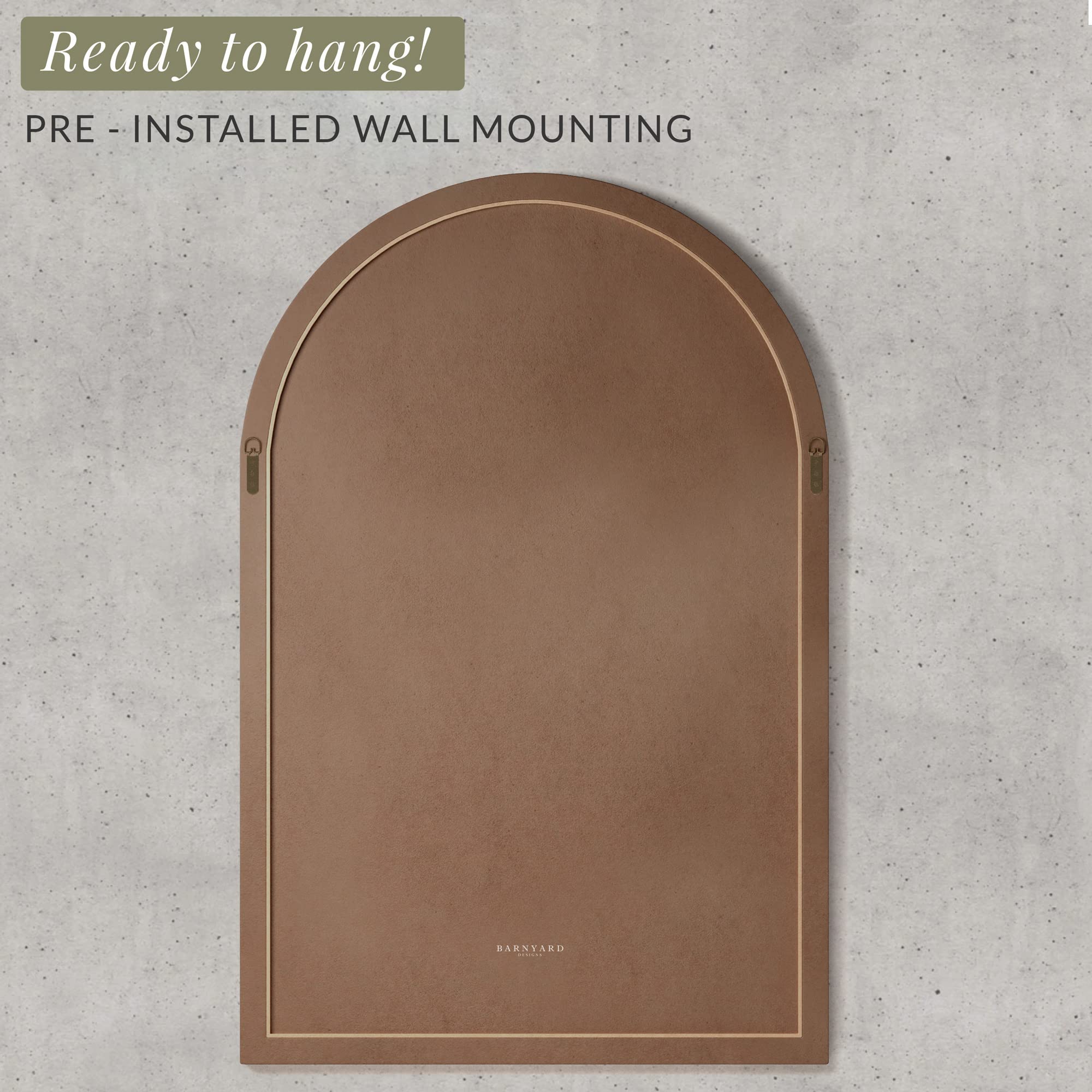 Barnyard Designs 30x47 Wood Cathedral Mirror – Arched Window Farmhouse Mirror for Living Room and Entryway Wall Decor (White)