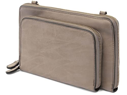 Joy Susan Women’s Brushed Mini Convertible Zip Around Wristlet