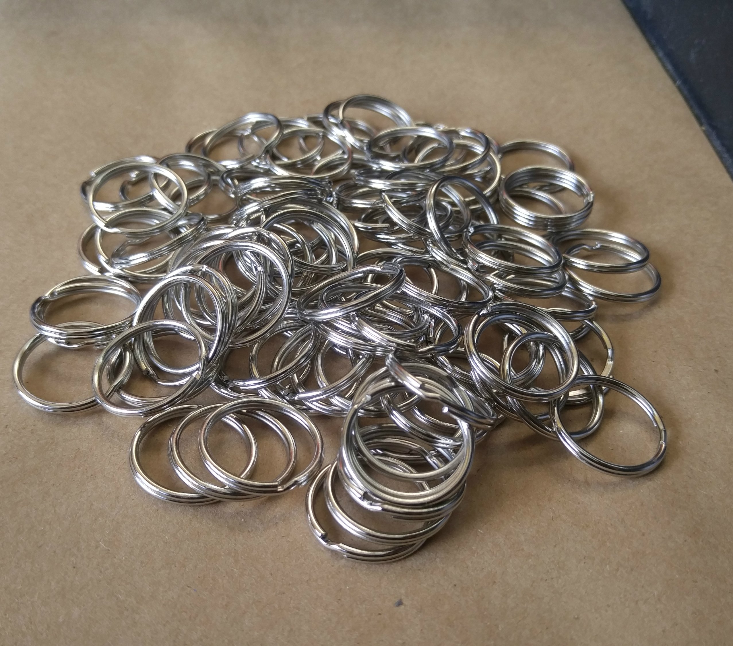 Bulk 100 Pack - 1" Key Rings - Heat Treated Heavy Duty & Durable Premium Split Ring Keychains by Specialist ID